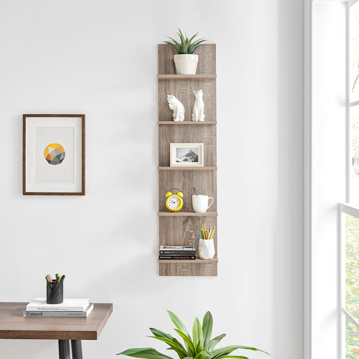 Five-Tier Wide Column Wall Shelf – Danya B.